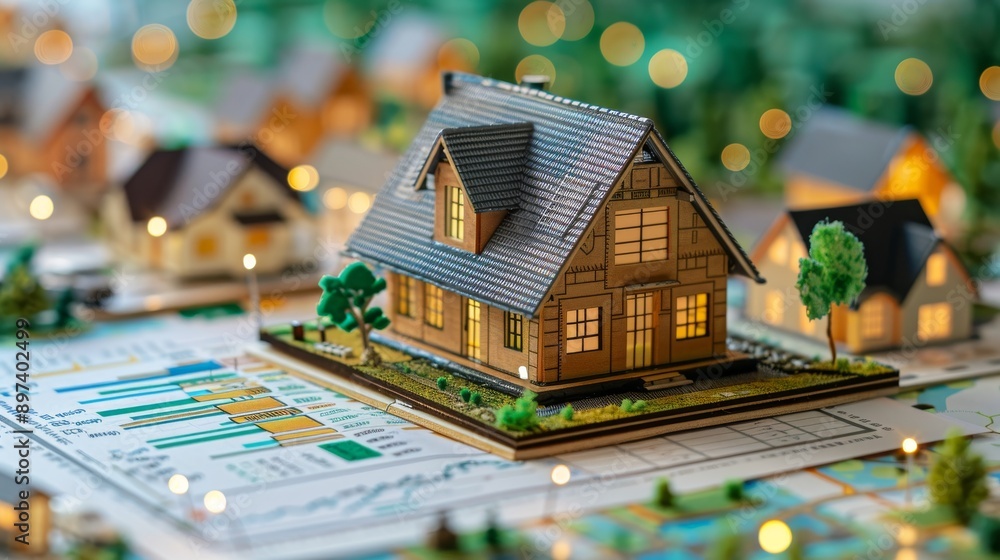 Collage of real estate concept elements including a home loan ...