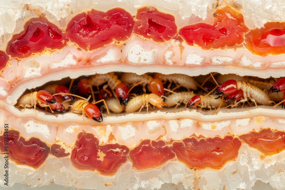 Foto de Cross-section of a termite mound, showcasing the intricate ...
