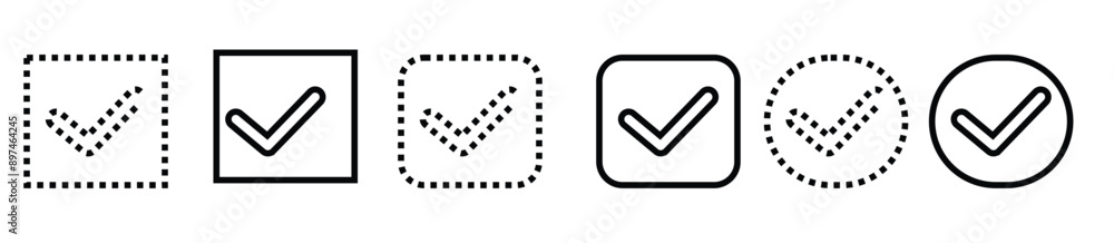 Verified badge icon tick symbol vector approved check mark icon ...