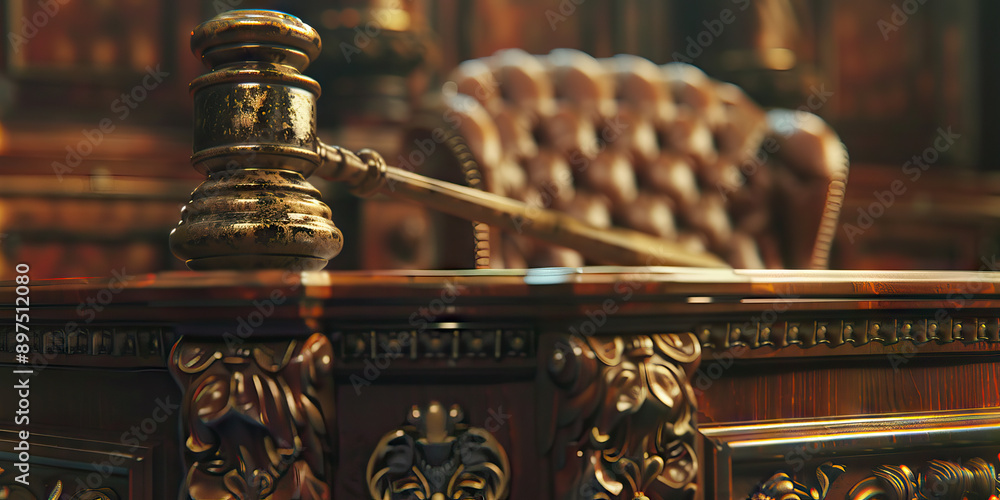 Speaker's Gavel of Order: A close-up of a gilded gavel resting on a ...