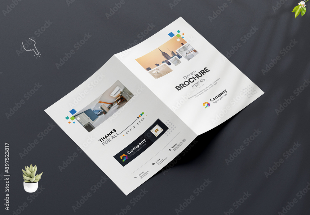 Bifold Brochure Template Layout Stock Template | Adobe Stock