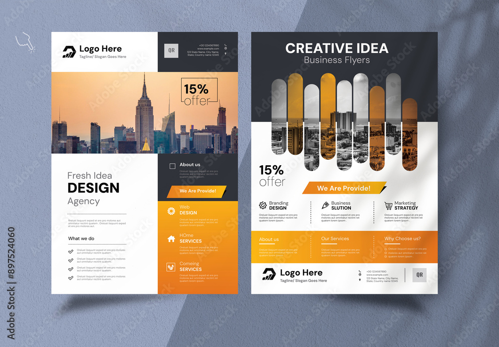 Creative Idea Flyers Layout Stock Template | Adobe Stock