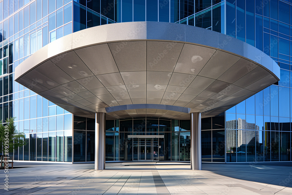 Modern Architectural Elegance: Entrance to a Contemporary Glass ...