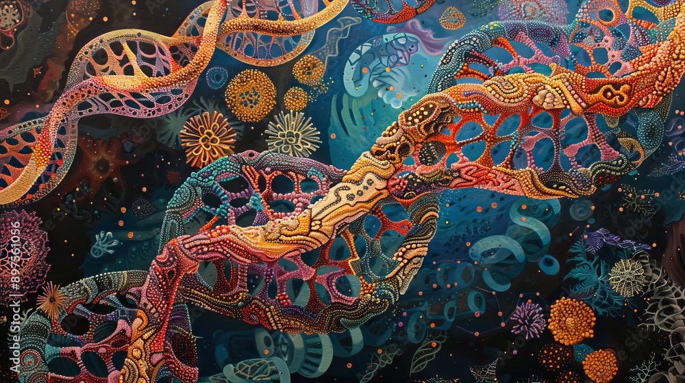 A detailed depiction of the iconic double helix structure, with its ...