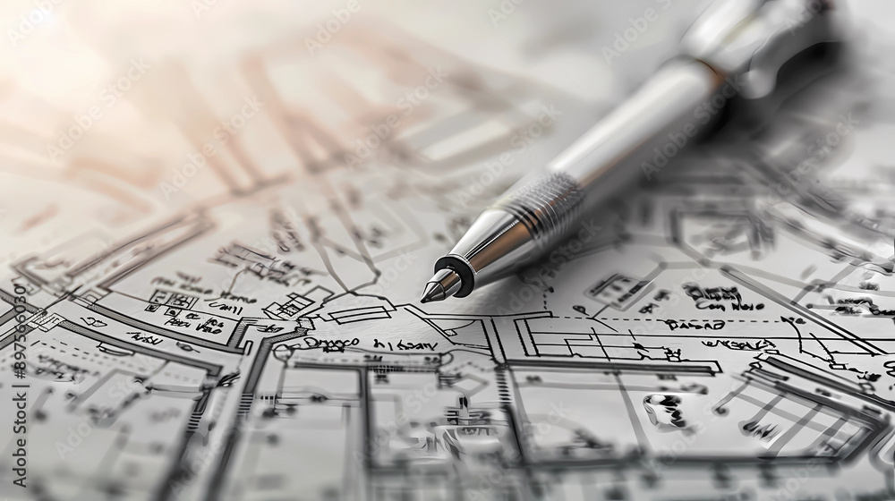 Master Plan Blueprint: Ready for Annotation Stock Photo | Adobe Stock