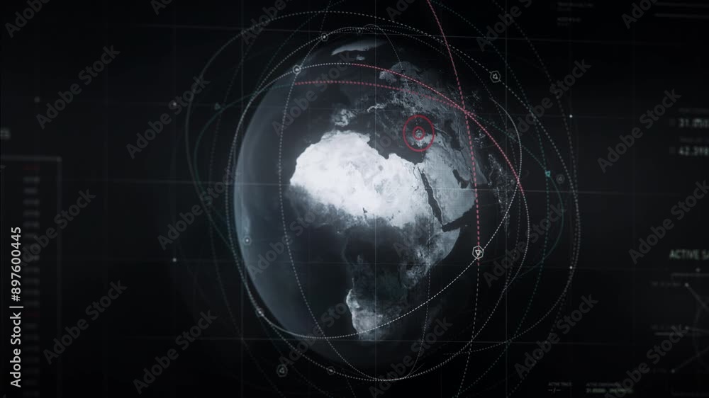 Screen Shows UI Of Modern Satellite Control System Watching Over Turkey ...