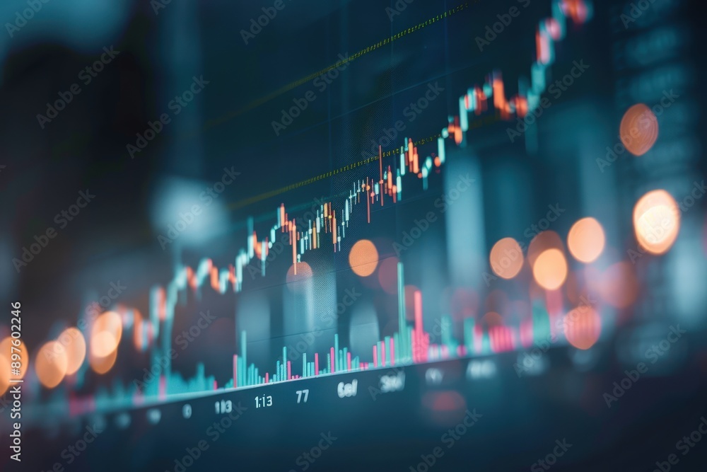 Minimalist image of a stock chart with a clear upward slope ...