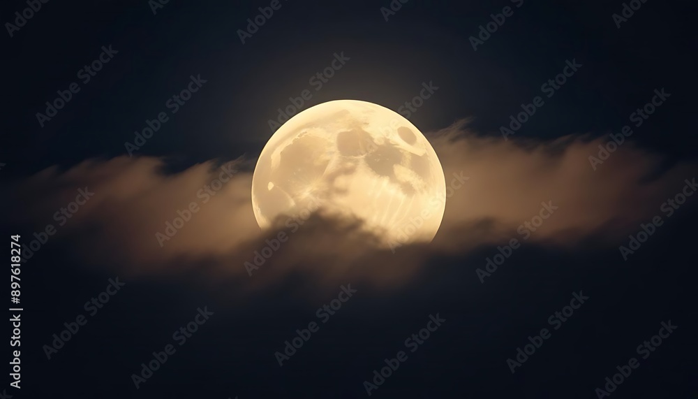 Solar eclipse full moon is an astronomical phenomenon. Realistic ...