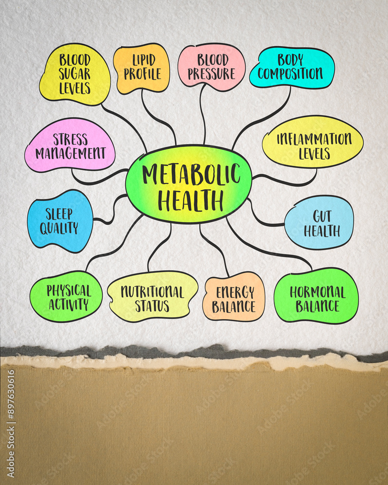 components and factors affecting metabolic health, infographics mind ...
