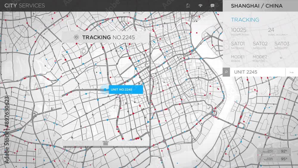 City Services AI Tracking Vehicle Location And Arrival Destination. AI ...