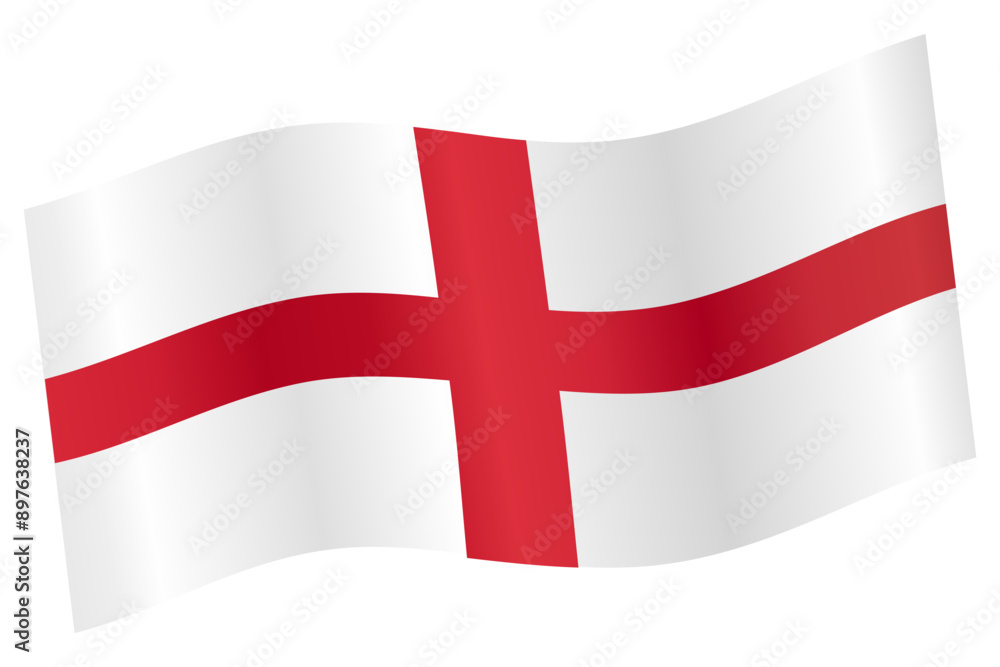 Flag of England waving background border frame vector illustration ...
