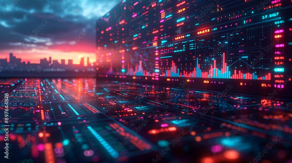 Dynamic and modular background depicting a responsive, real-time ...