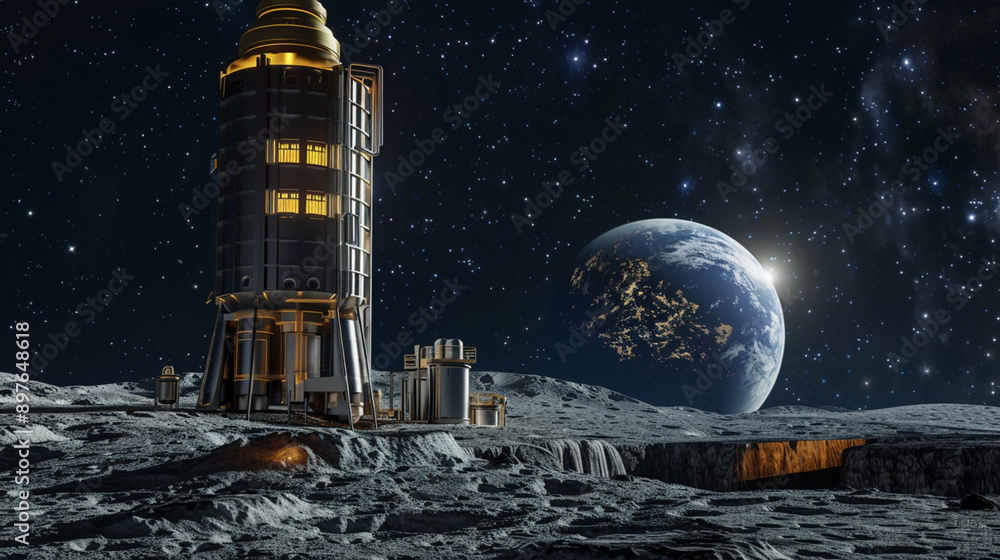 Nuclear fusion reactor installed on the Moon powered by helium-3 with ...