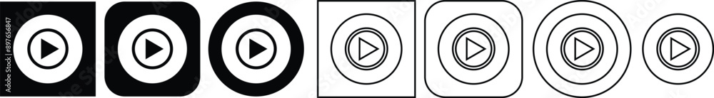 YouTube Music mobile app icon in flat line set. logo Listen on youtube ...