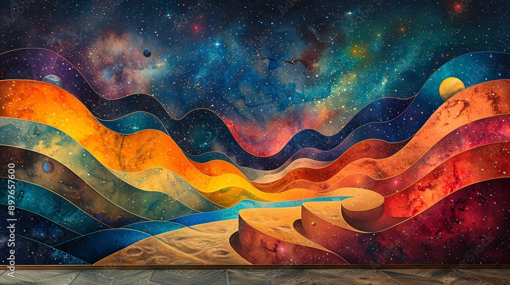 Detailed background of spacetime, with its warping and bending effects ...