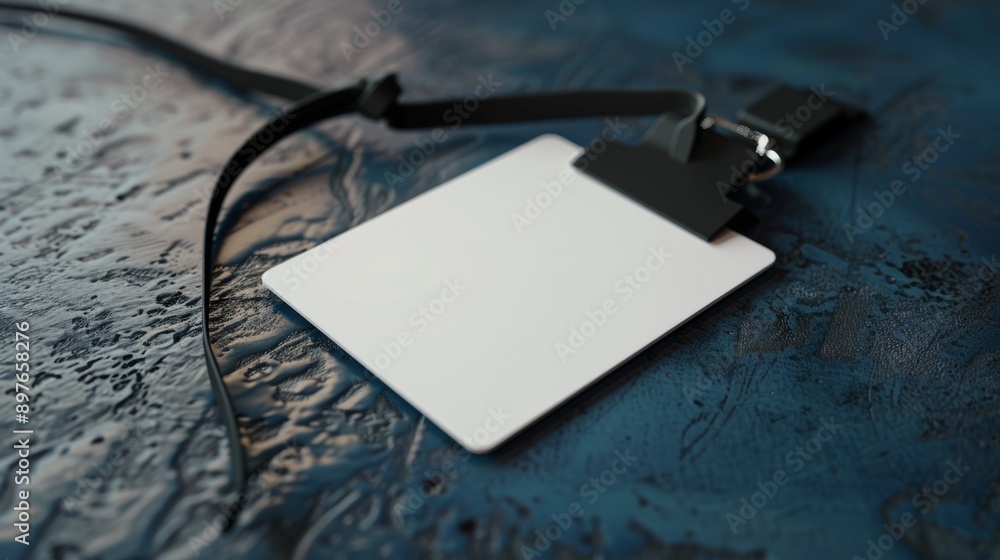 Mockup of a blank staff ID card design for lanyard cards. foto de Stock ...
