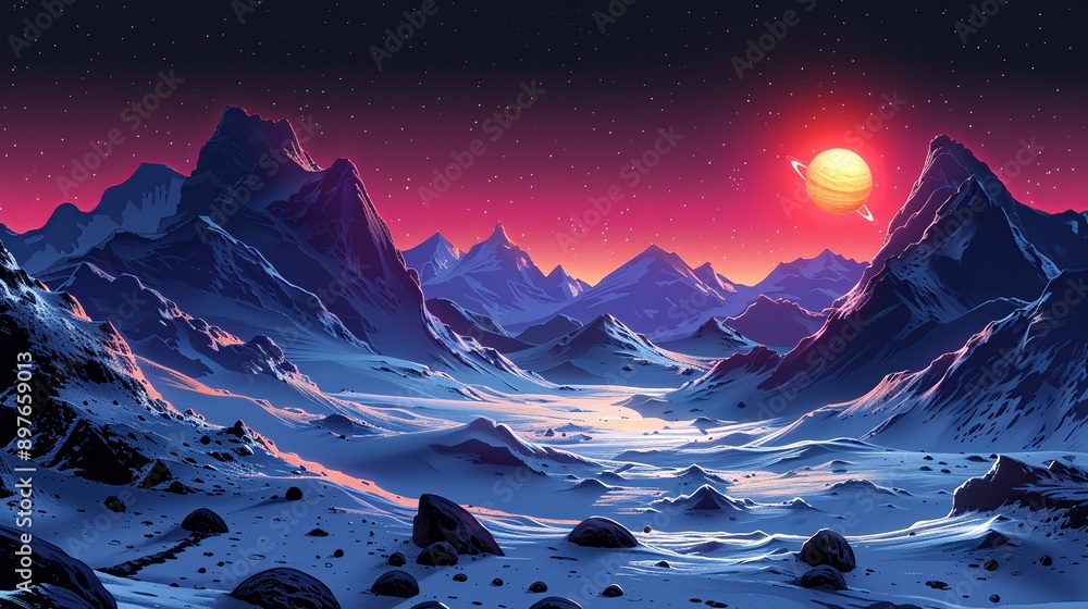 Detailed image of the Kuiper belt, illustrating the icy and rocky ...