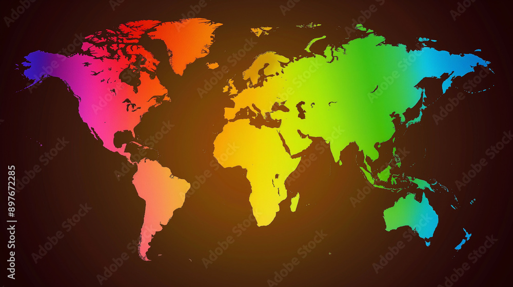 Colorful world map symbolizing LGBTQ pride, diversity, gay rights ...