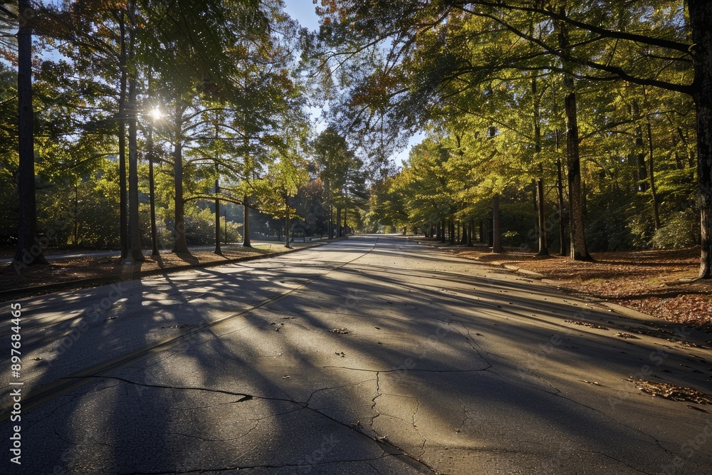 Georgia Highway. Stone Mountain Park with Long Tree Shadows on Robert E ...