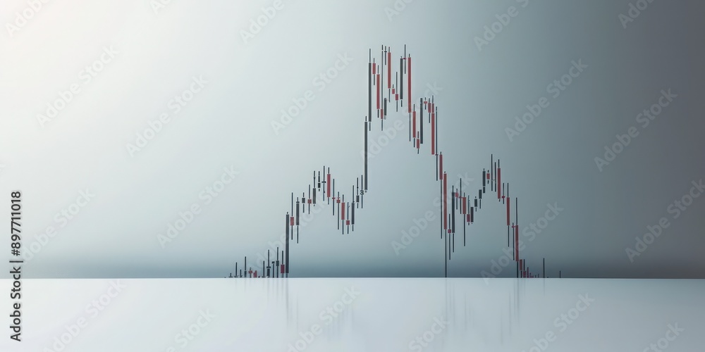 Simple stock chart with a steady upward trend, reflecting continuous ...