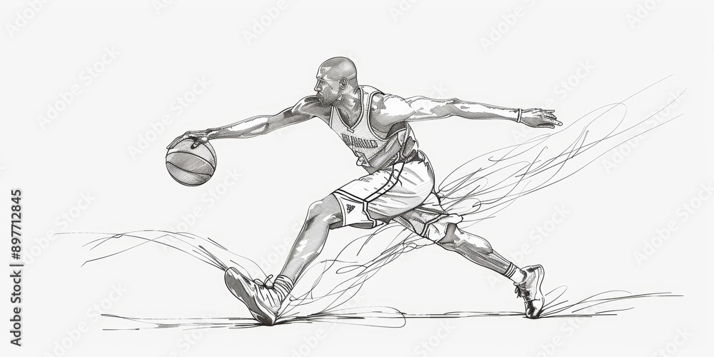 Olympic Sports. Basketball. Basketball player. Vector sketch ...