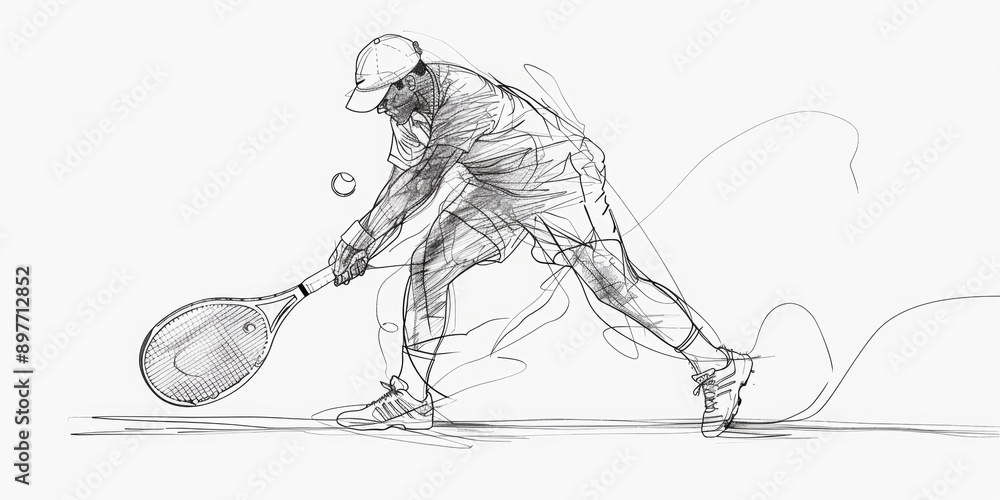 Olympic Sports. Tennis. Tennis player. Vector sketch illustration ...