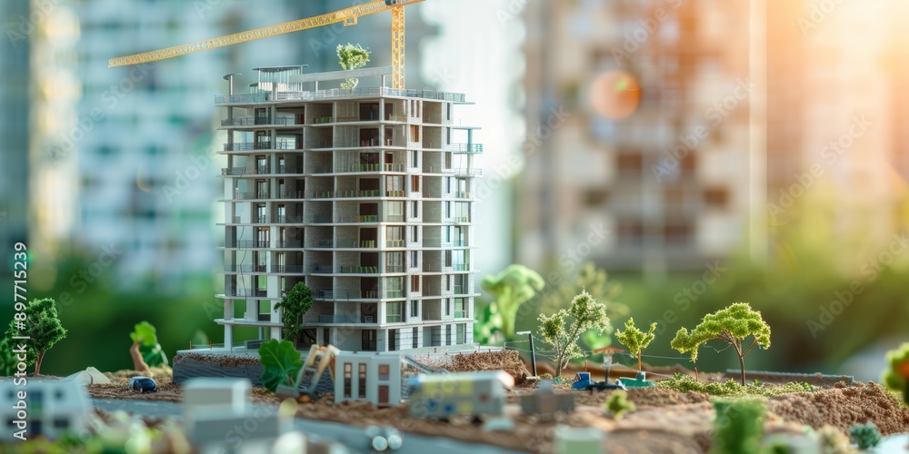 Residential building housing project for under construction site and ...