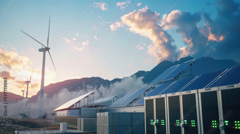 Smart energy grid with renewable energy sources, smart meters, and ...