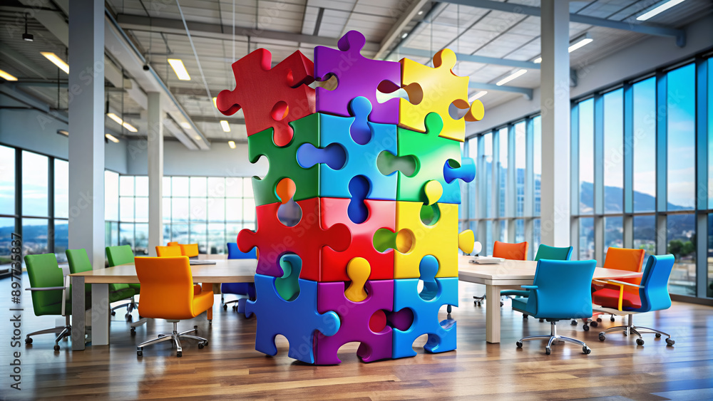 Diverse puzzle pieces coming together to form a complete whole ...