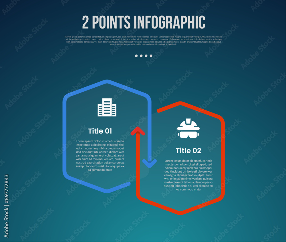 2 or two point template comparison versus things in infographic with ...