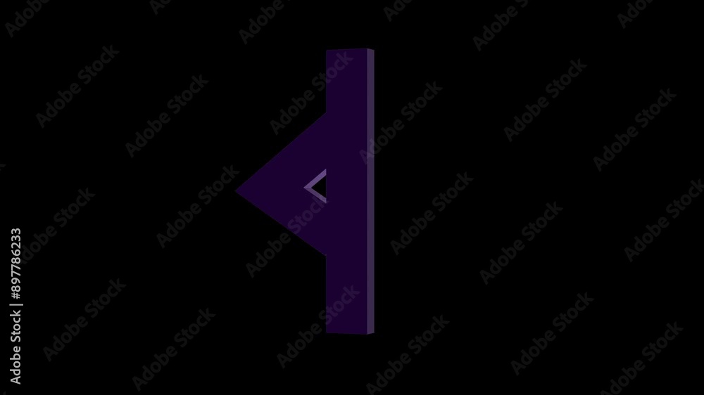 Rune thurisaz rotating 360 3d animation on transparent background ...