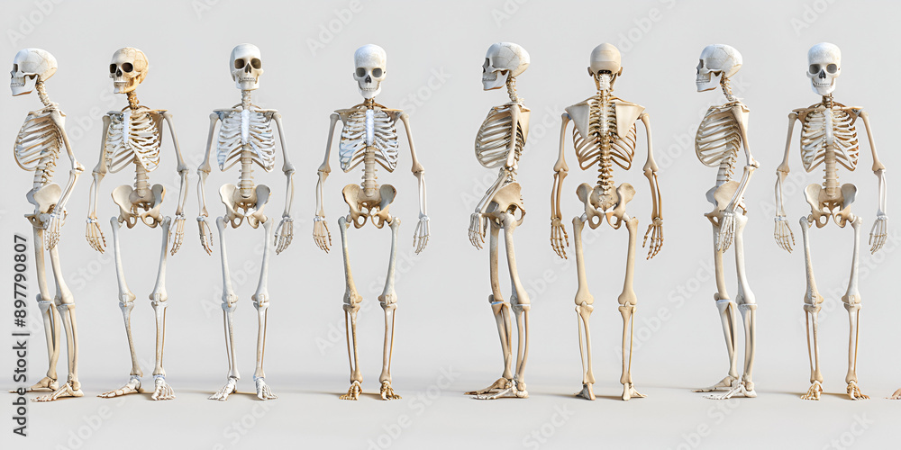 Group of boney human skeletons, Your bones literally hold up your body ...
