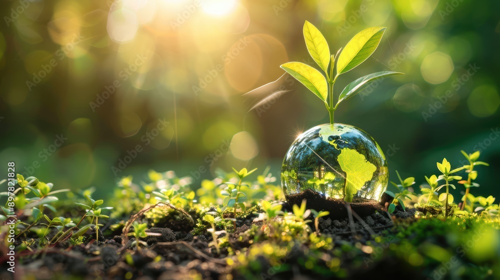 Pathways to green energy on Earth's sustainability roadmap, showcasing ...