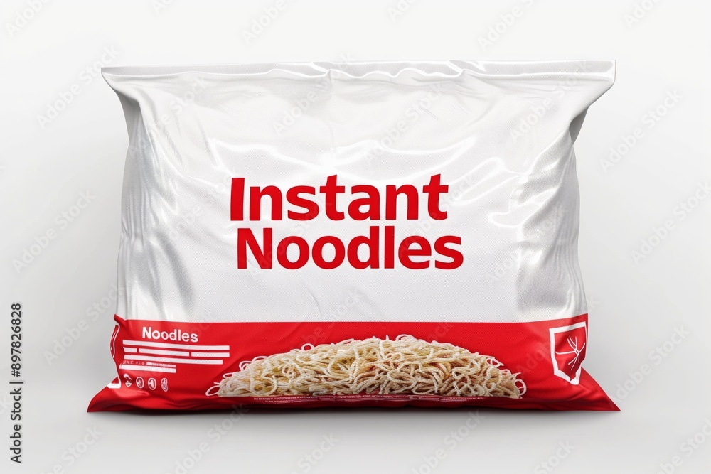 Isolated Instant Noodles Bag Product Package Image on Blank White ...
