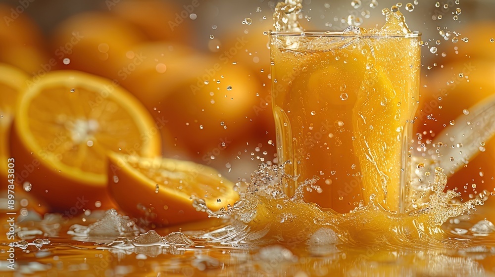 Refreshing Orange Splash, Juicy Oranges in Water, Citrus Fruit ...