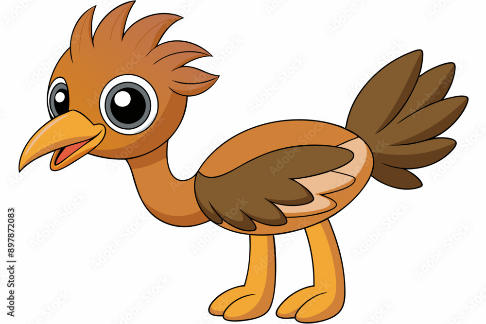 Funny Emu Vector Illustration Cartoon, Clipart, and Line Art on White ...