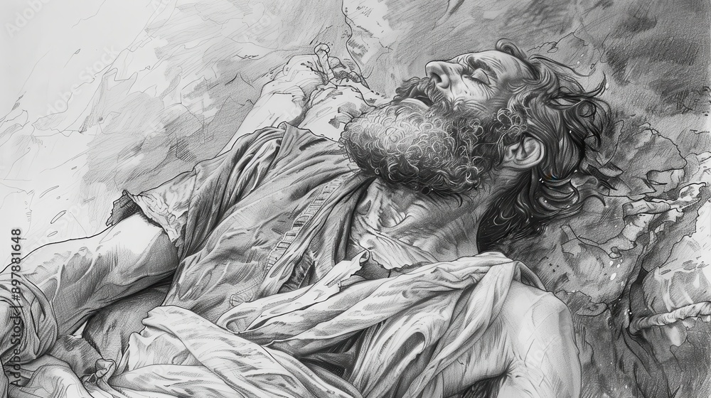 Genesis,The Death of Jacob:The Scene of Jacob Drawing His Last Breath ...