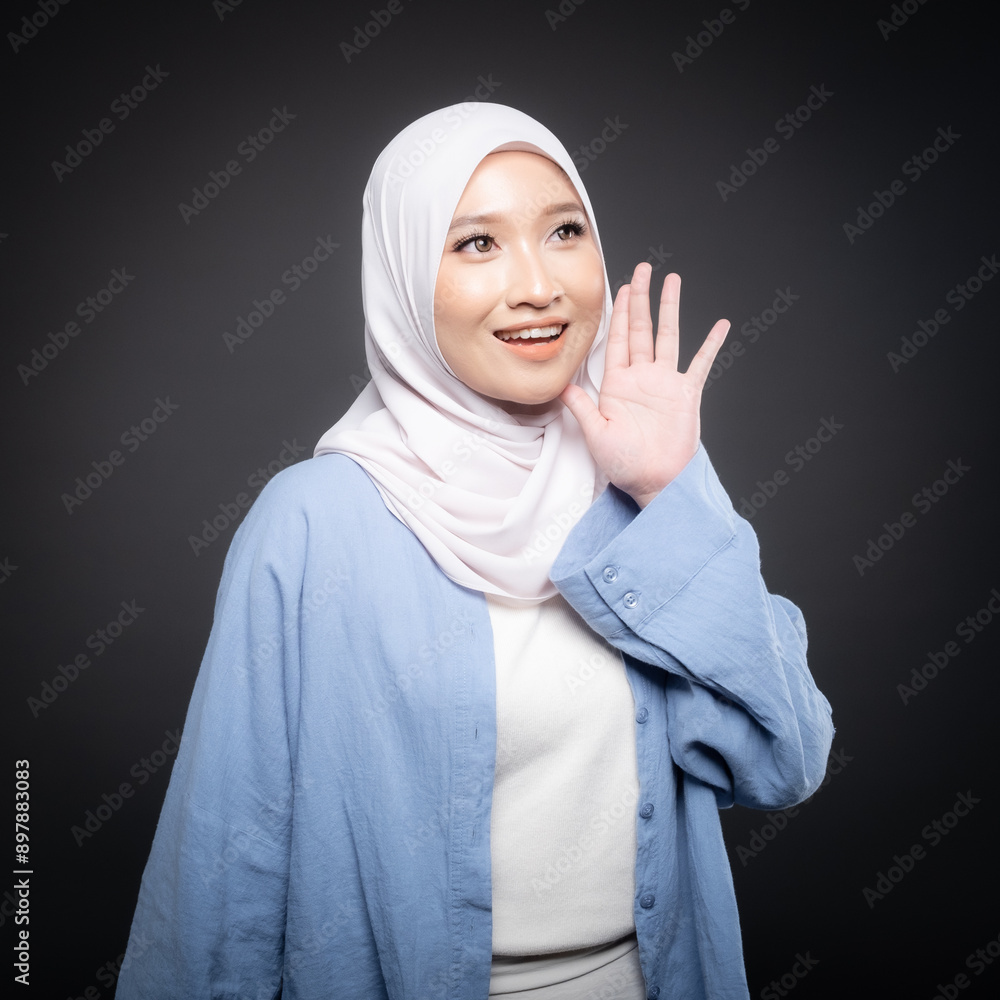 Portrait of a beautiful Malaysian and Indonesian Muslim young women ...