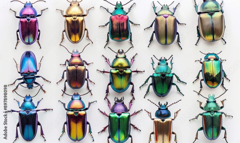 Dazzling Array of Iridescent Jewel Beetles: Realistic Entomological ...