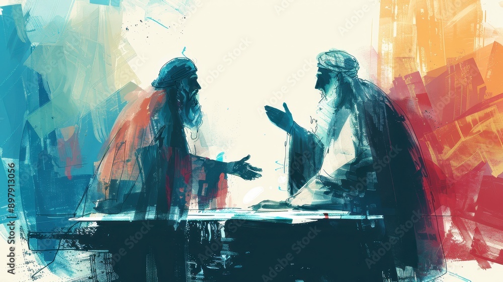 Genesis,The Sacrifice of Isaac:Minimalist modern sketch of Abraham and ...