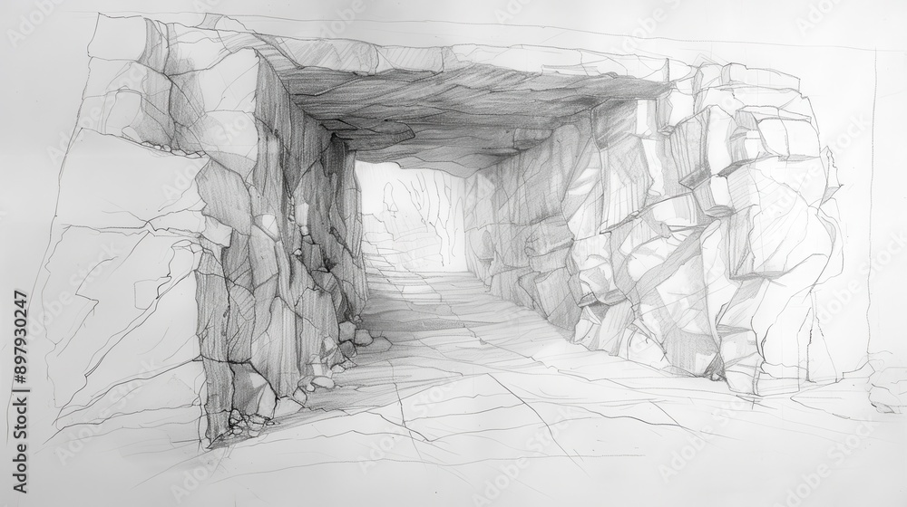 Genesis,The Death of Sarah:Minimalist modern sketch of the cave of ...