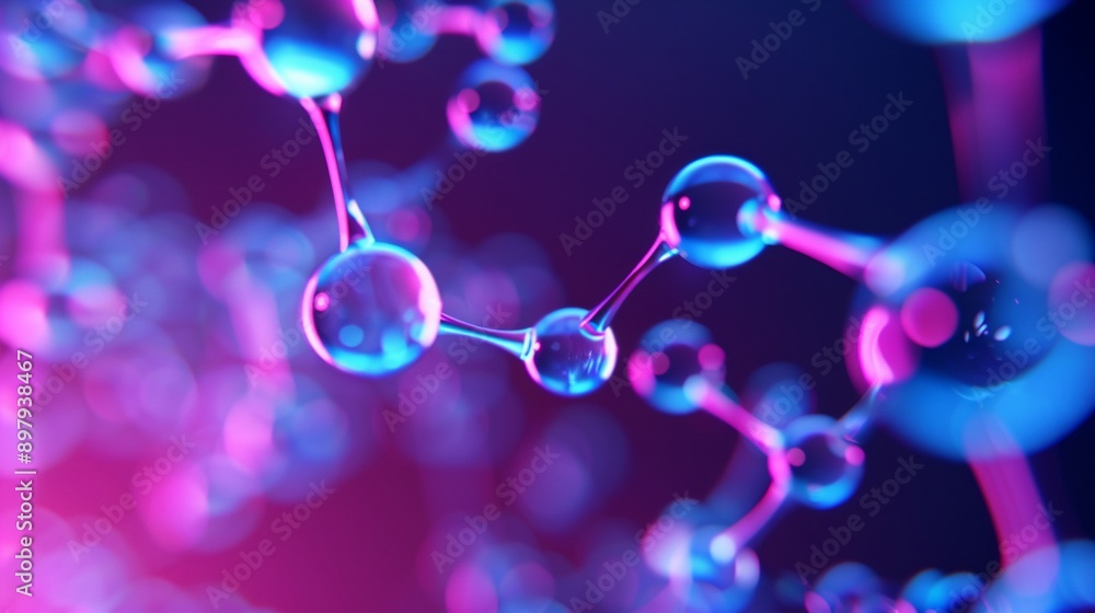 Venom molecule dissolving in water, creating a toxic risk, macro ...