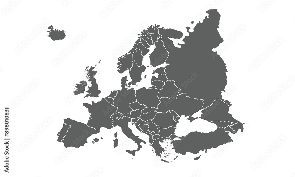 Political Map of Europe isolated on white background. for website ...