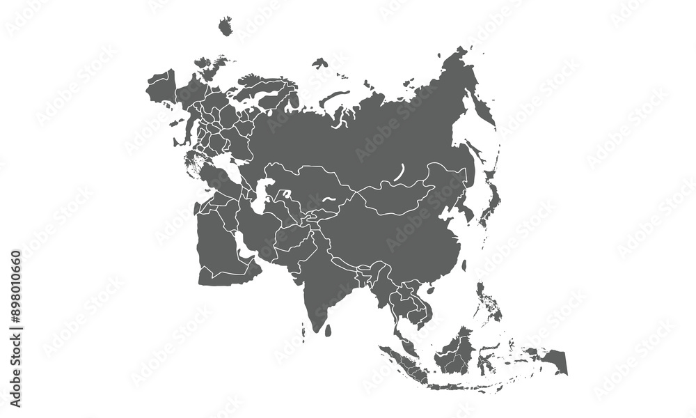 Eurasia map isolated on white background.for website layouts ...