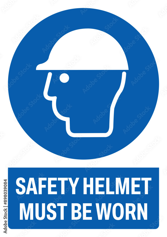 ISO mandatory safety signs v2 tex variation_safety helmet must be worn ...