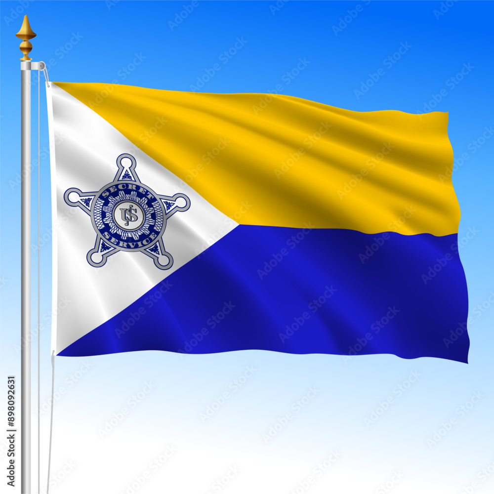 US Secret Service waving flag, United States of America, USA, vector ...