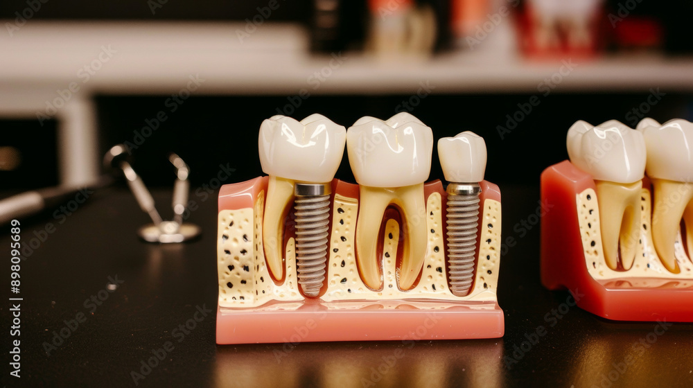 Artificial tooth roots, called dental implants, are placed in the jaw ...