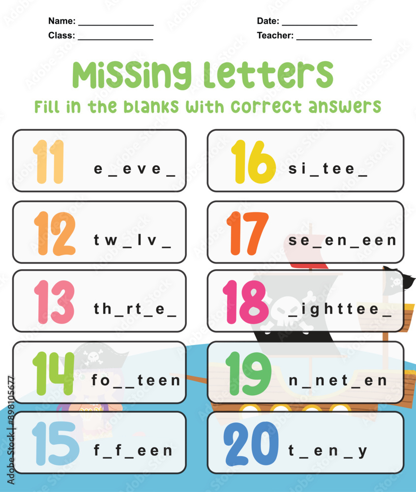 Write the missing letters about numbers. Missing letters worksheet. Learning about numbers. Kids ...