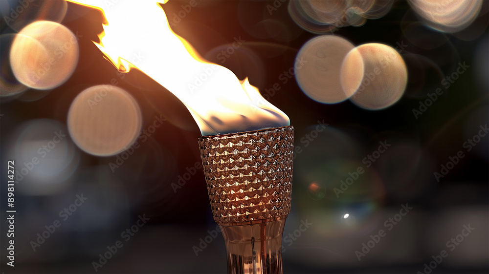 Olympic torch on bokeh background. Unveiling the Emblem: Athlete ...