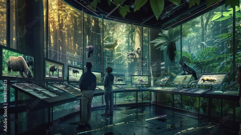 digital wildlife monitoring station where conservationists track animal ...